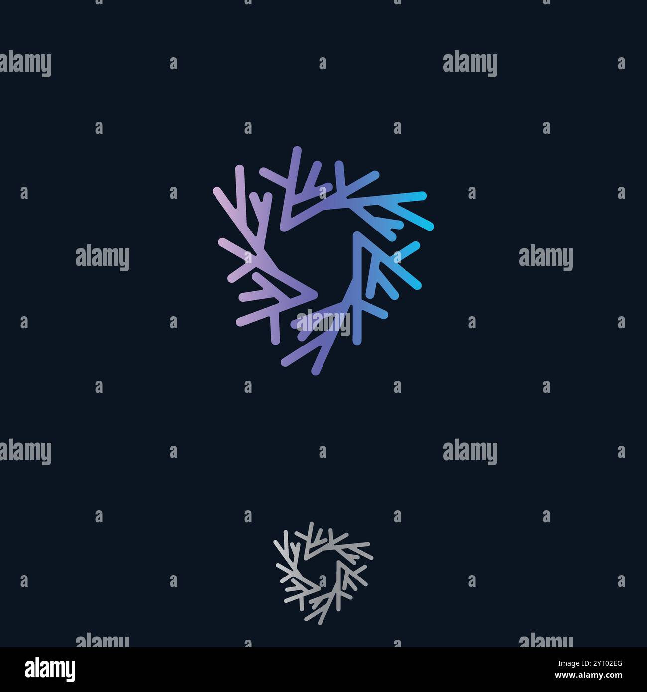 Abstract colorful circle Coral logo design made by outline style ...