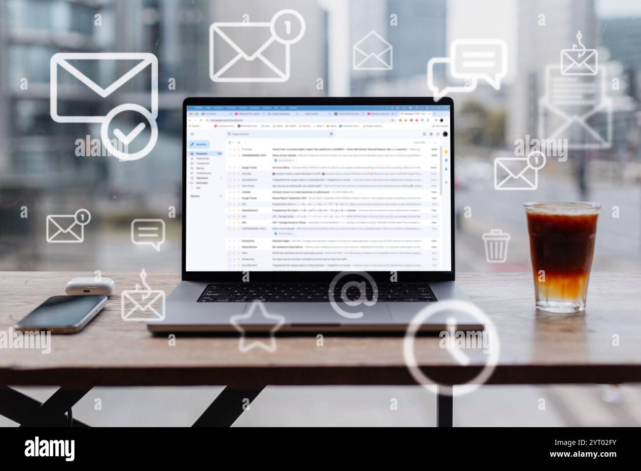 Email incoming flying in open hi-res stock photography and images - Alamy