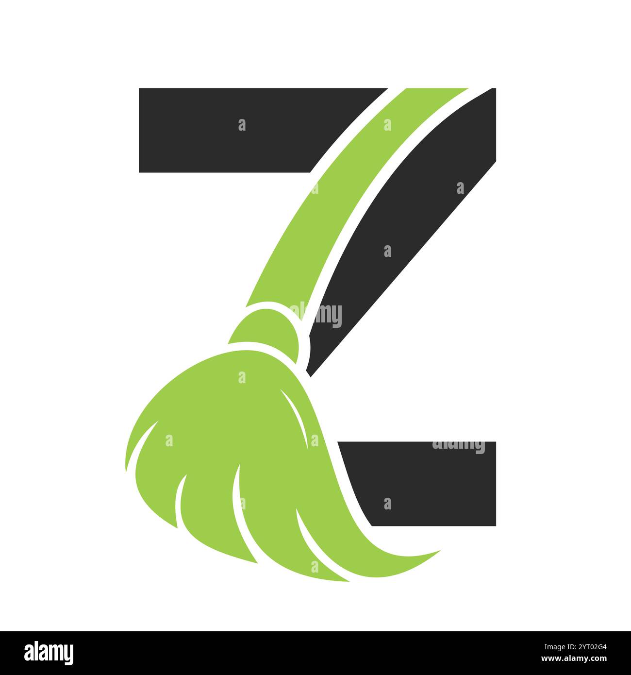 Initial Cleaning Logo On Letter Z Combine With Cleaning Brush Symbol ...