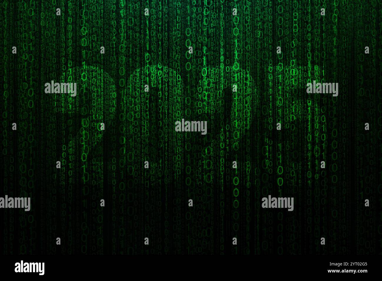 Digital cyber new year 2025 matrix background, creative idea. AI technology and cyber security ...