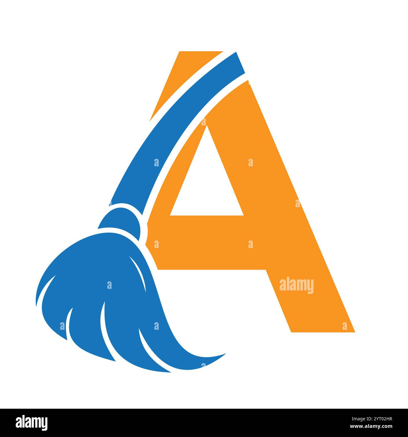 Initial Cleaning Logo On Letter A Combine With Cleaning Brush Symbol ...