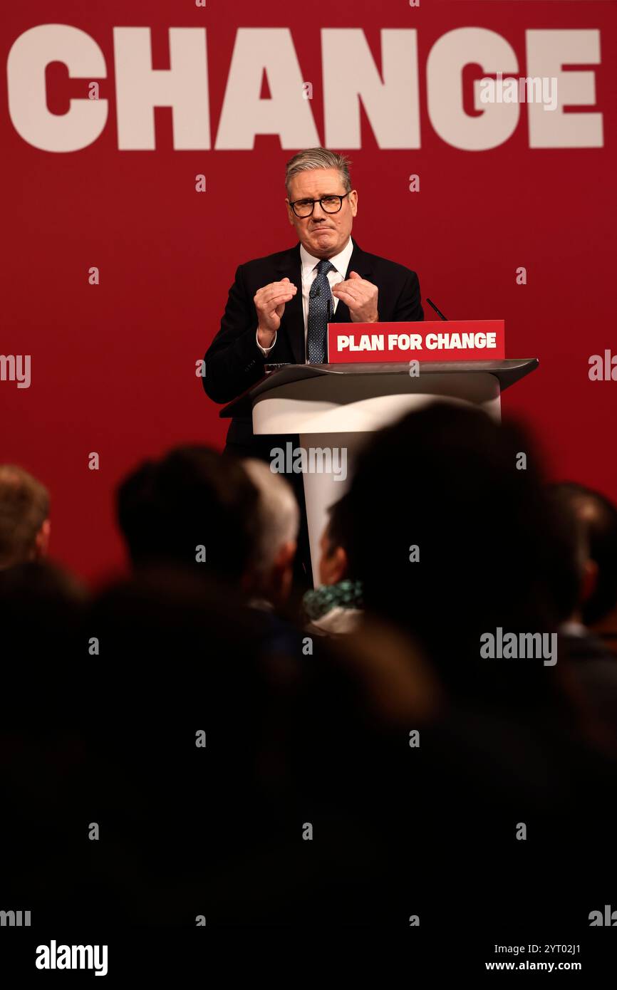 Britain's Prime Minister Keir Starmer gestures during his 'plan for ...