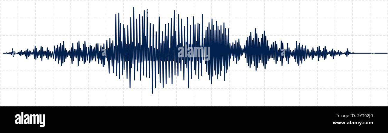 Dark blue seismic activity diagram showing radio frequency waves and ...