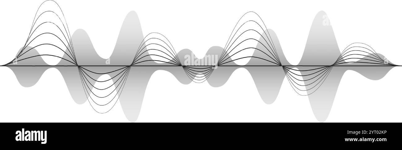 Black oscillating lines are creating a sound wave visualization ...
