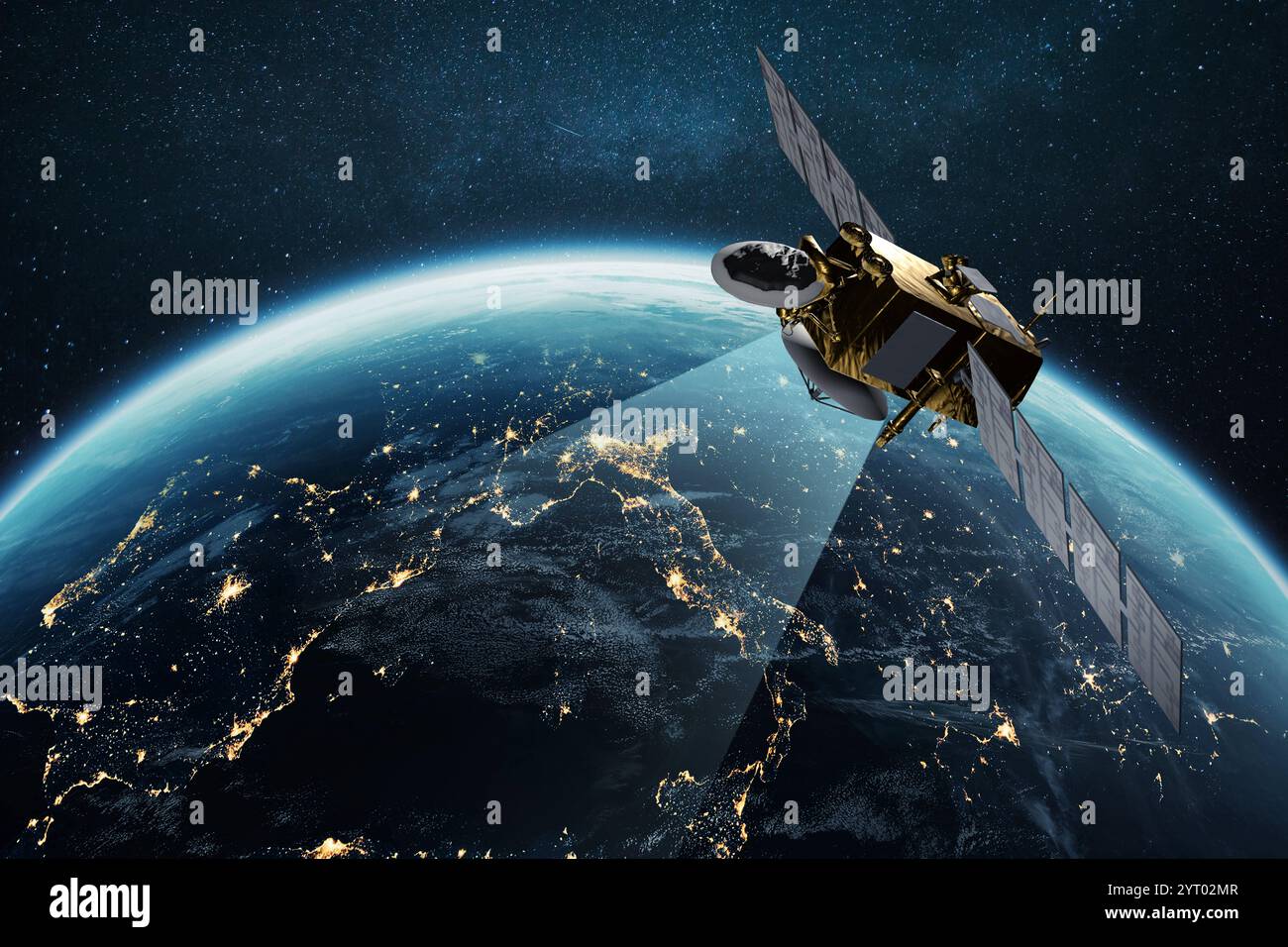Communication and Telecommunications from Space. Broadcasting, Concept ...