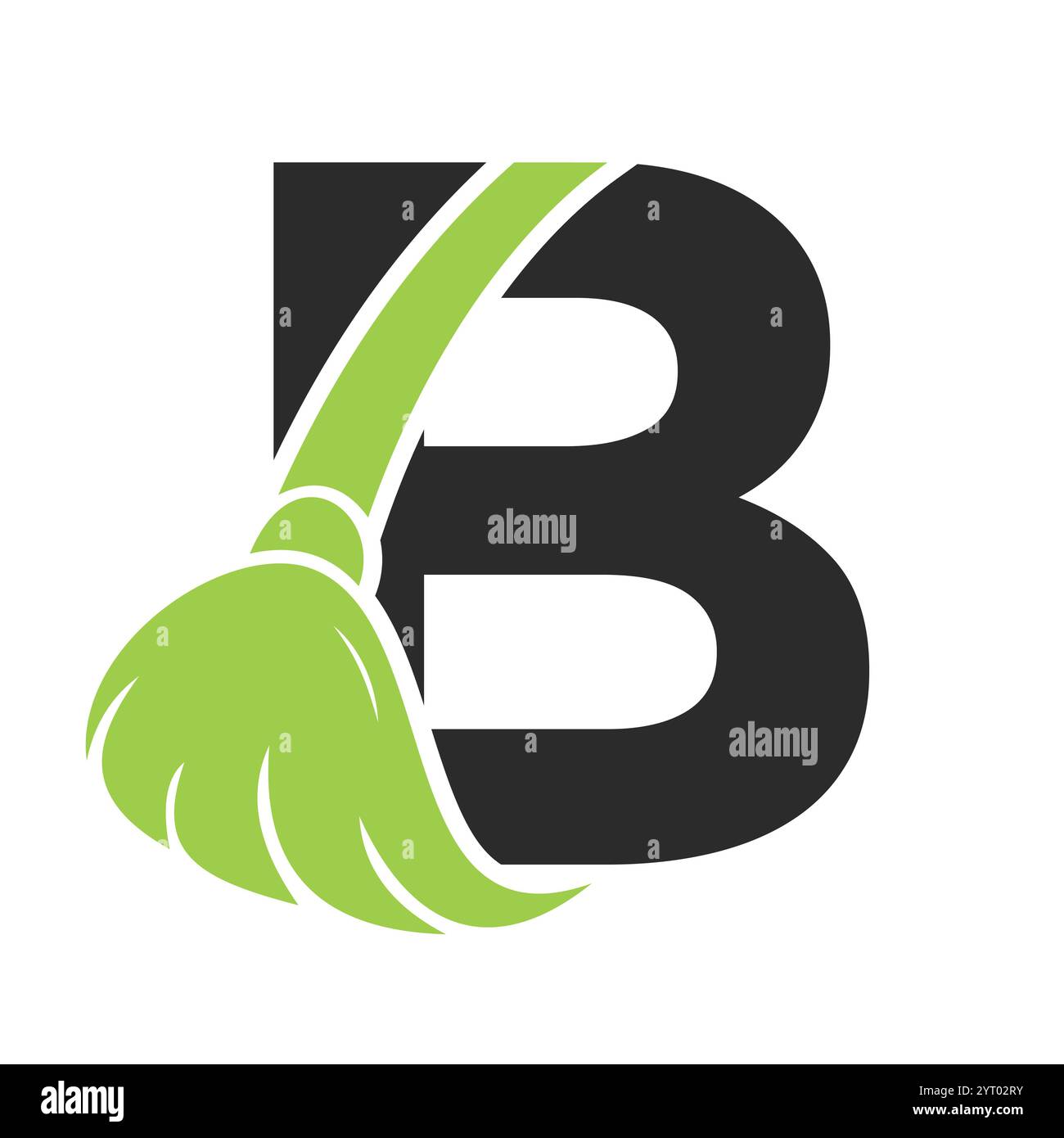 Initial Cleaning Logo On Letter B Combine With Cleaning Brush Symbol ...