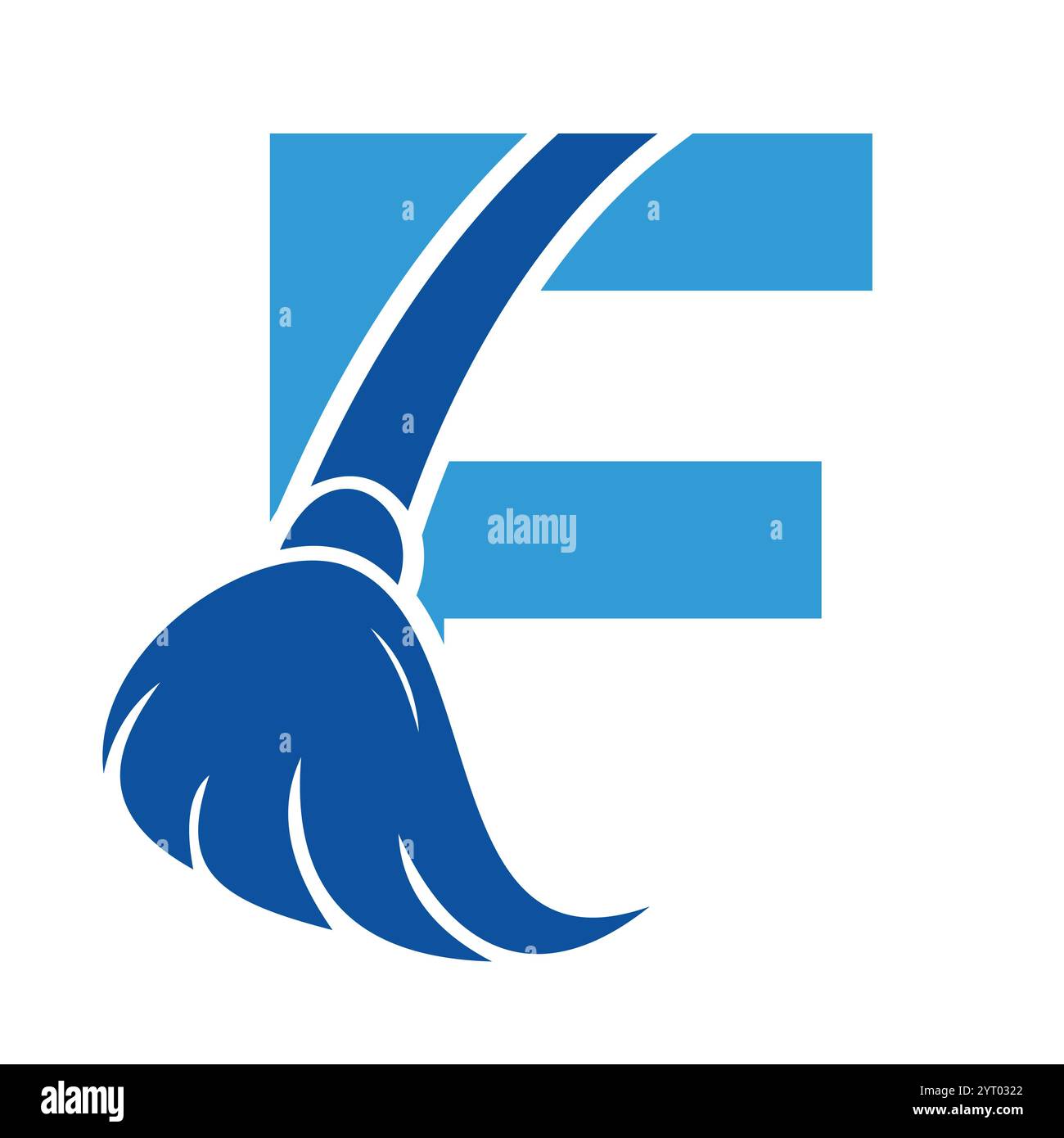 Initial Cleaning Logo On Letter F Combine With Cleaning Brush Symbol ...