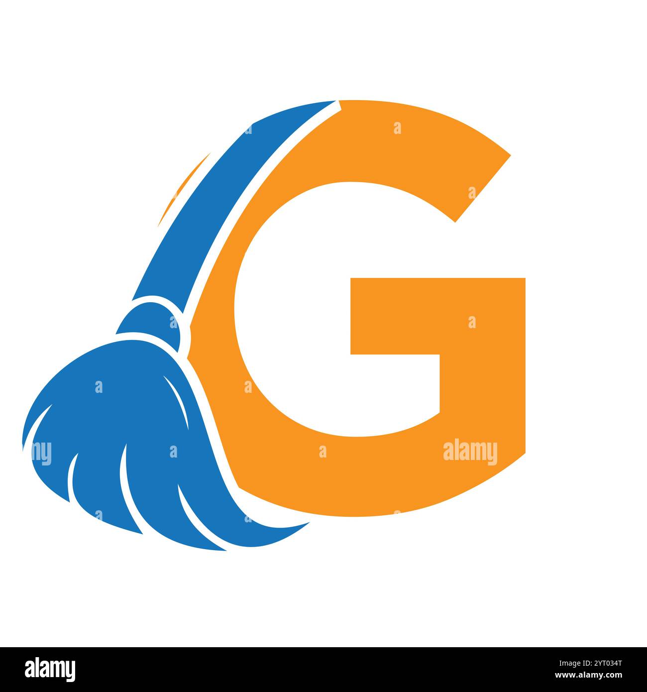 Initial Cleaning Logo On Letter G Combine With Cleaning Brush Symbol ...