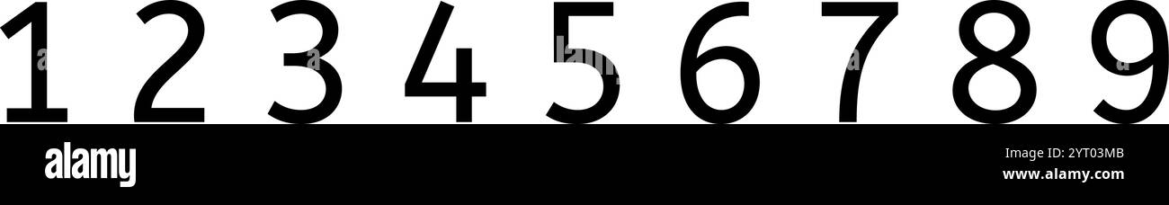 Complete Set Of Numerical Digits From One To Nine Composing A Simple And Clear Sequence Ideal