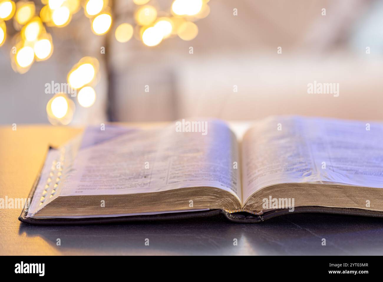 Bible close-up. Open holy book Bible. Christianity, faith and religion ...