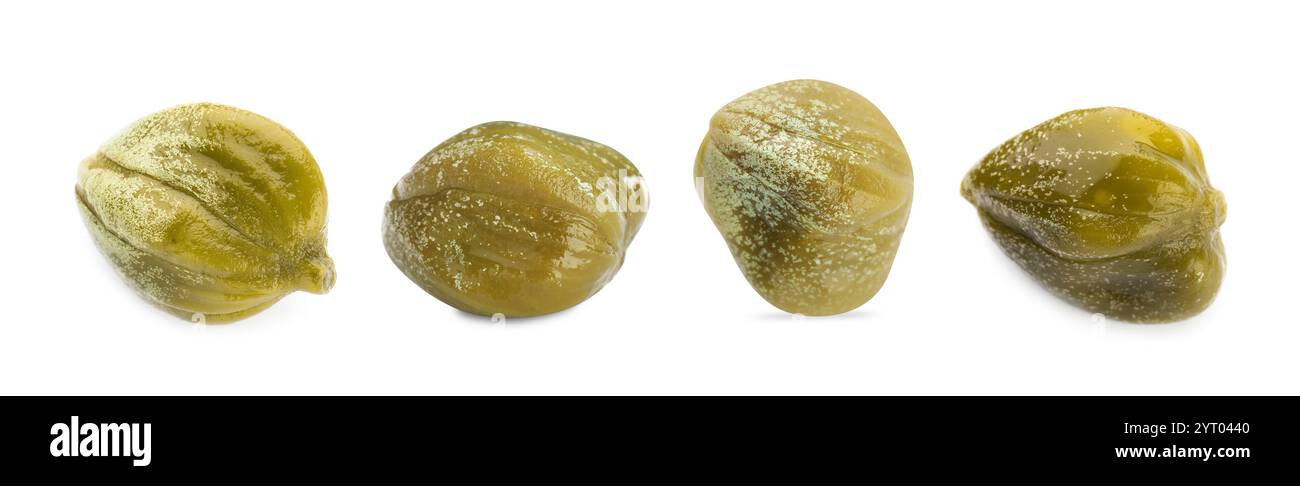Yummy pickled caper flower buds isolated on white, set Stock Photo - Alamy