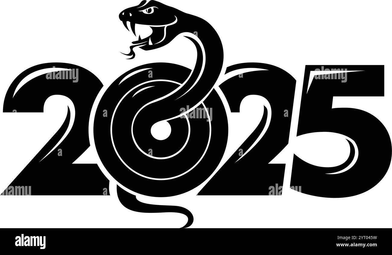 2025 Snake logo design. Chinese New Year 2025. Attacking snake from the ...