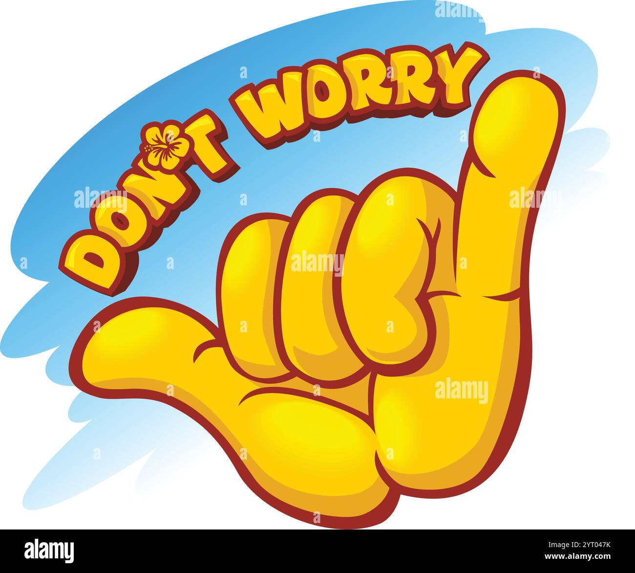 Hang loose shaka hand sign, do not worry. Vector hand gesture and ...
