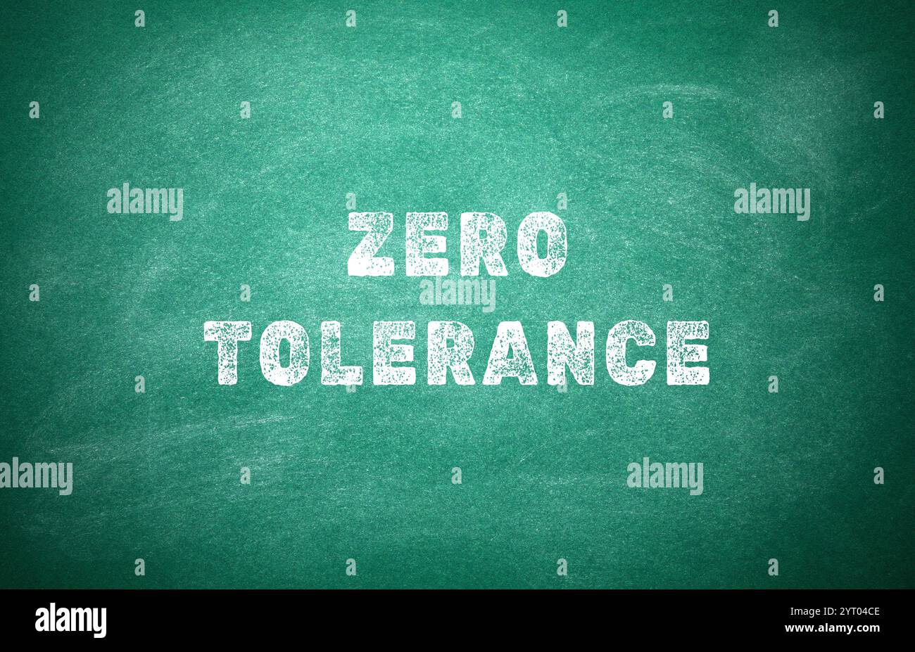 Zero Tolerance concept. Words on green chalkboard Stock Photo - Alamy