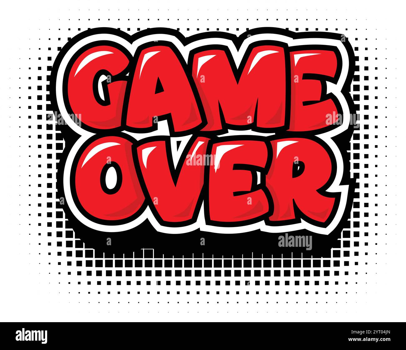Game Over icon for UI game. Vector cartoon design header on transparent ...