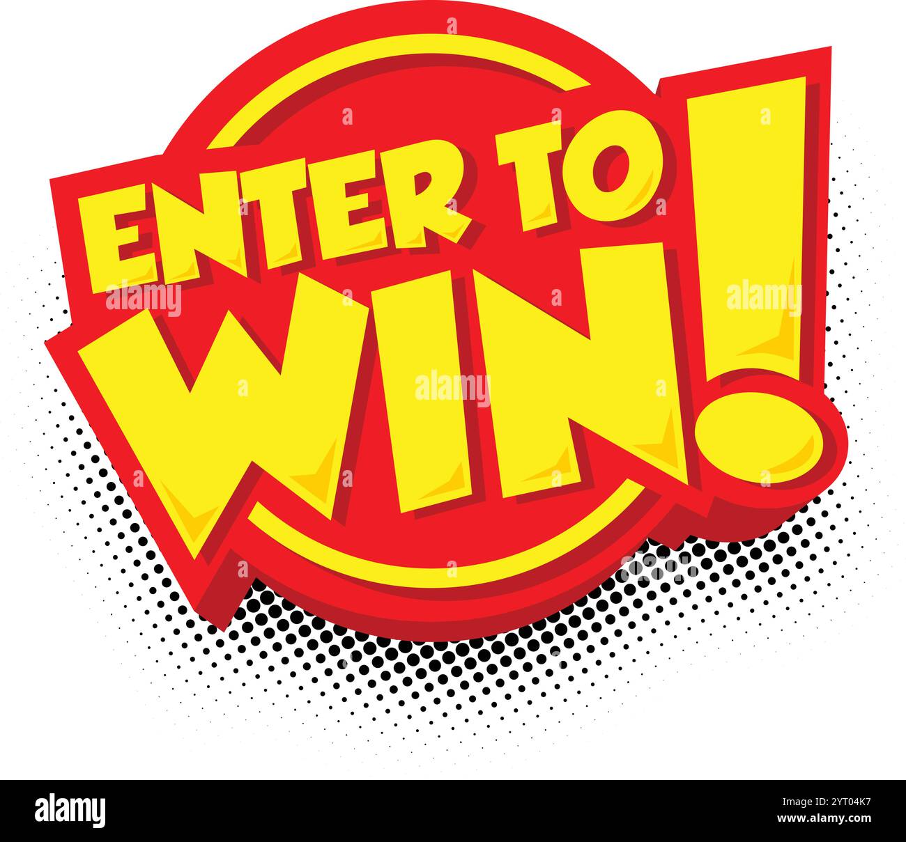 Sign Enter to win on circle bubble in comic style. Vector push button ...