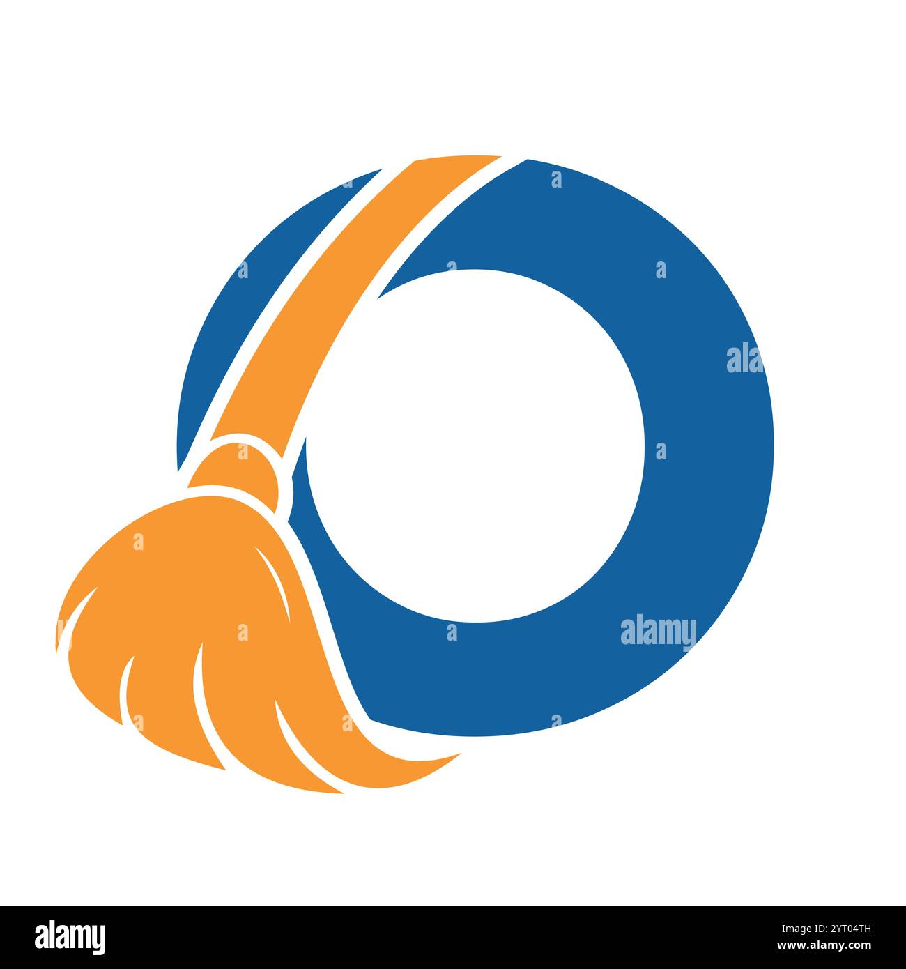 Initial Cleaning Logo On Letter O Combine With Cleaning Brush Symbol ...