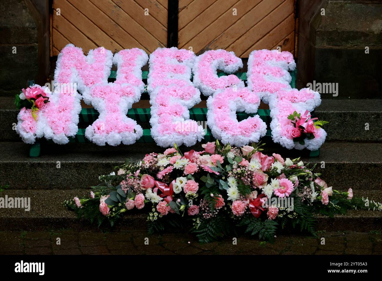 Floral tributes for Chloe Ferris are visible at St Paul's Church in ...