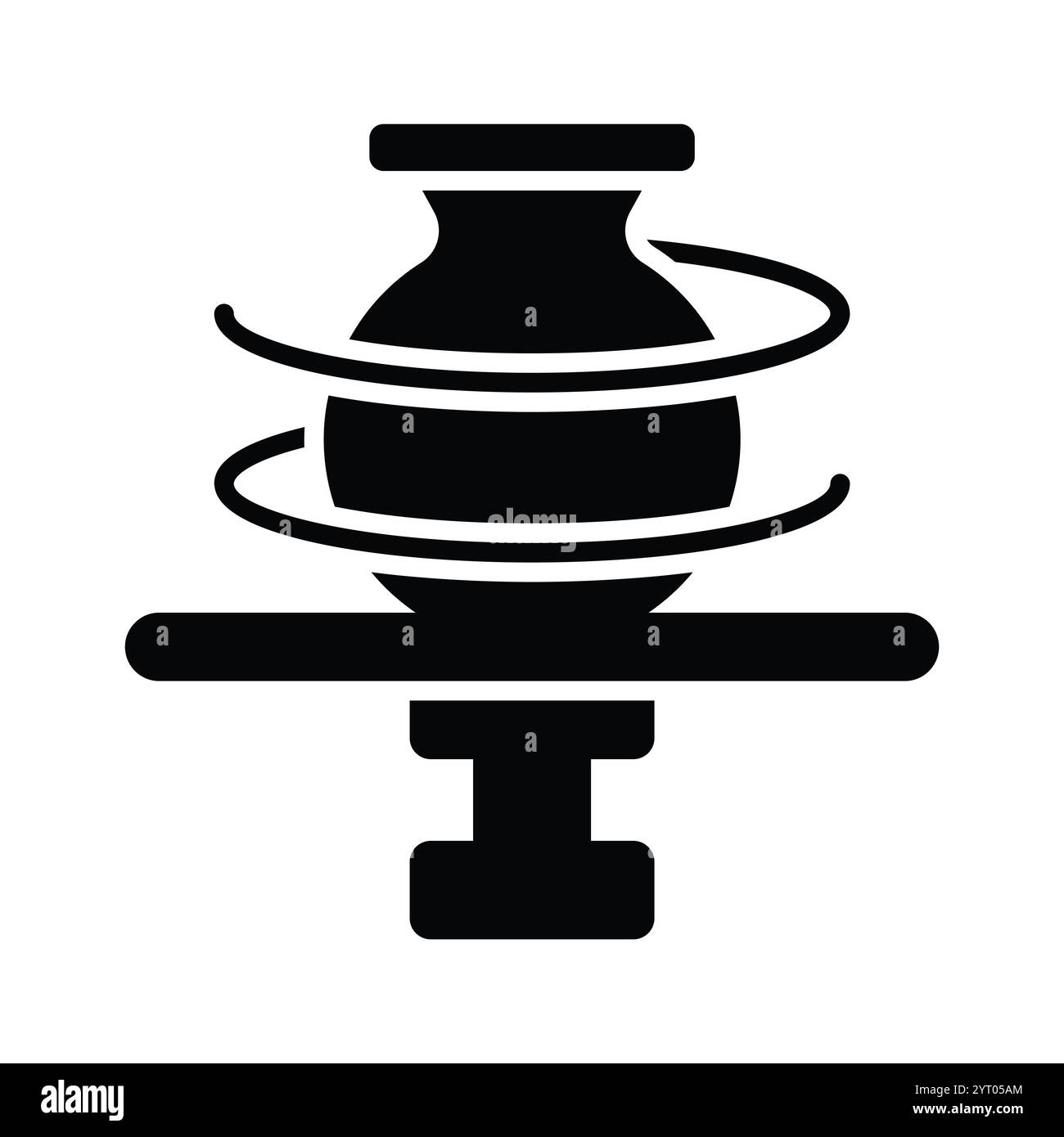 Clay crafting vector design in modern style, making pottery with rotary ...