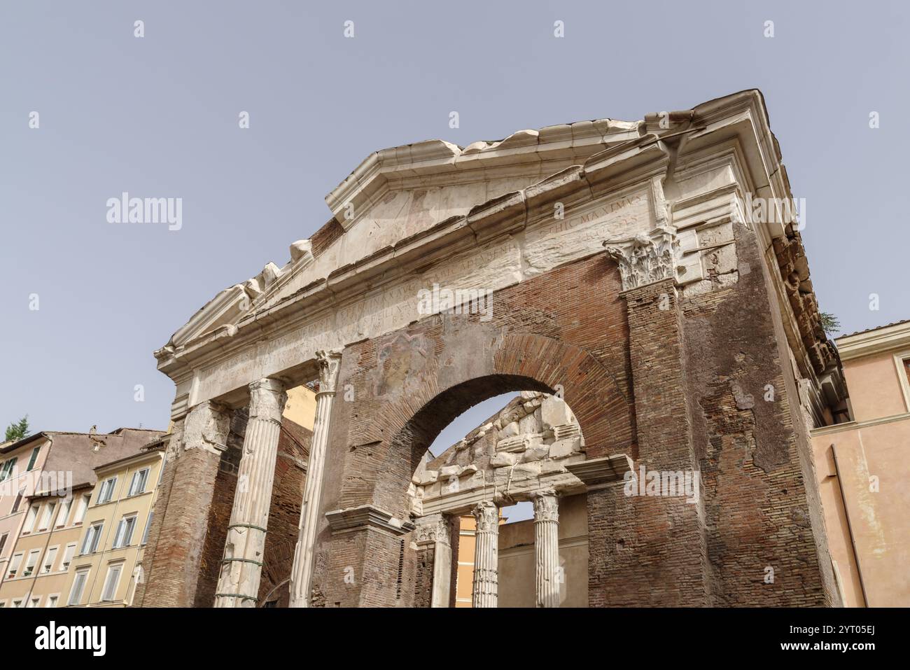 The remains of the Roman Temple of Portico D'Ottavia (Porticus Octaviae ...