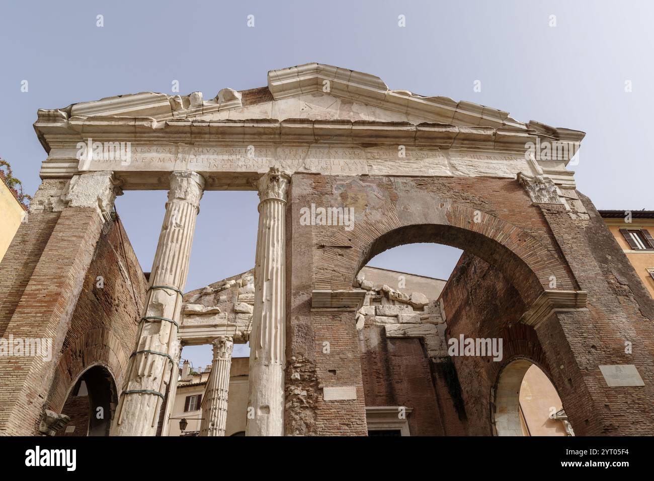 The remains of the Roman Temple of Portico D'Ottavia (Porticus Octaviae ...