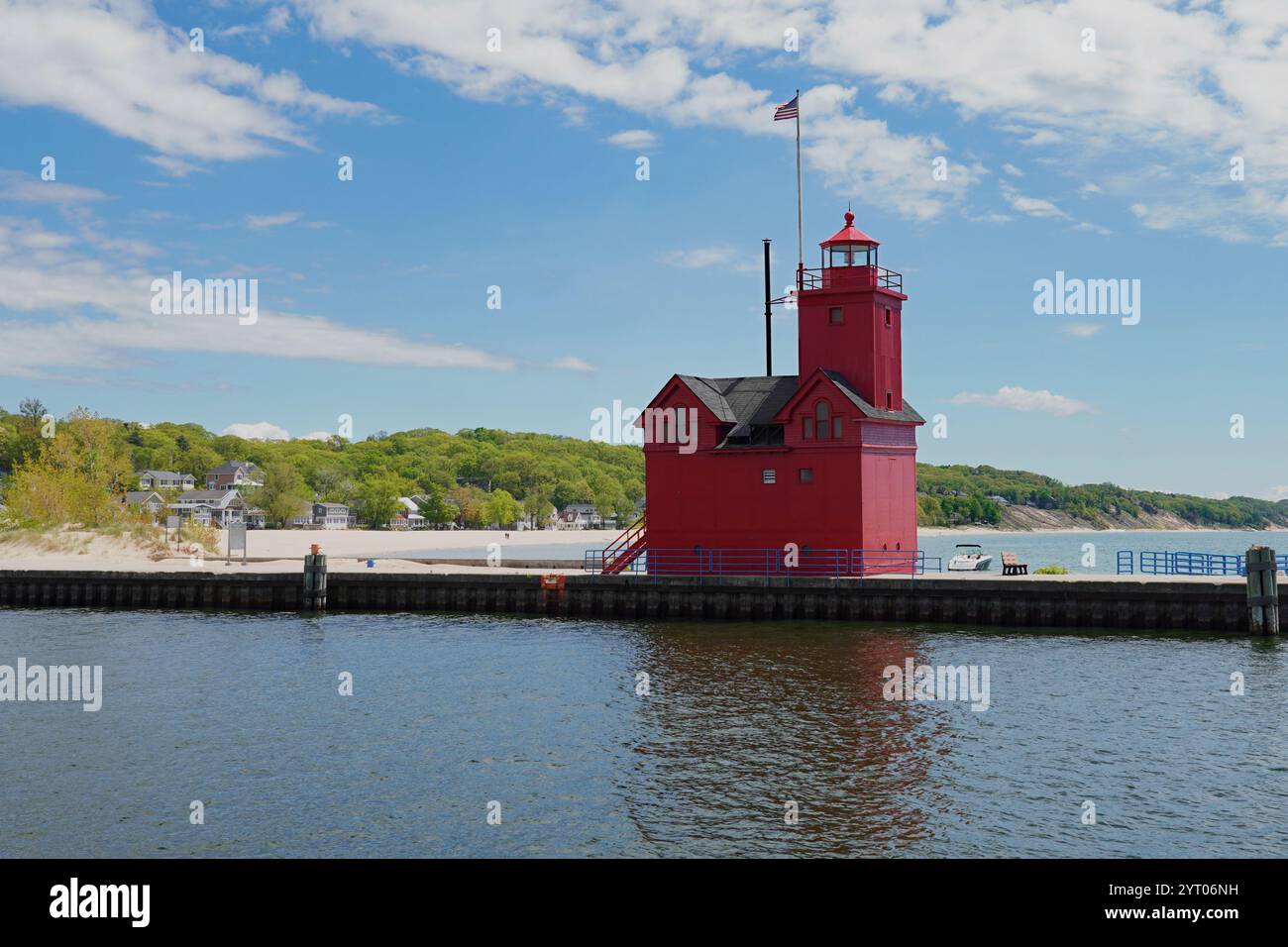 Big Red Lighthouse in Holland Michigan Stock Photo - Alamy
