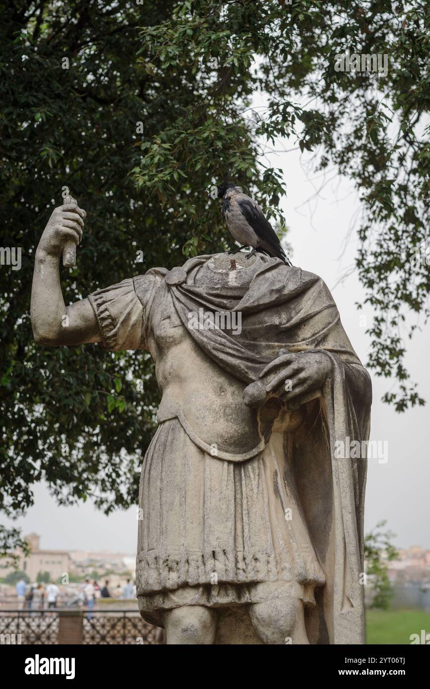 Ancient Roman headless sculpture on Palatine Hill, Rome, Italy Stock ...