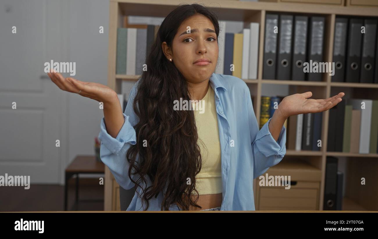Woman shrugging in casual hi-res stock photography and images - Alamy