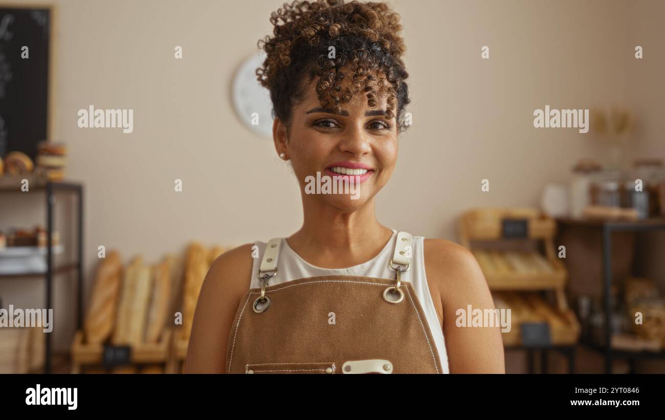 Delightful young female barista stands hi-res stock photography and ...