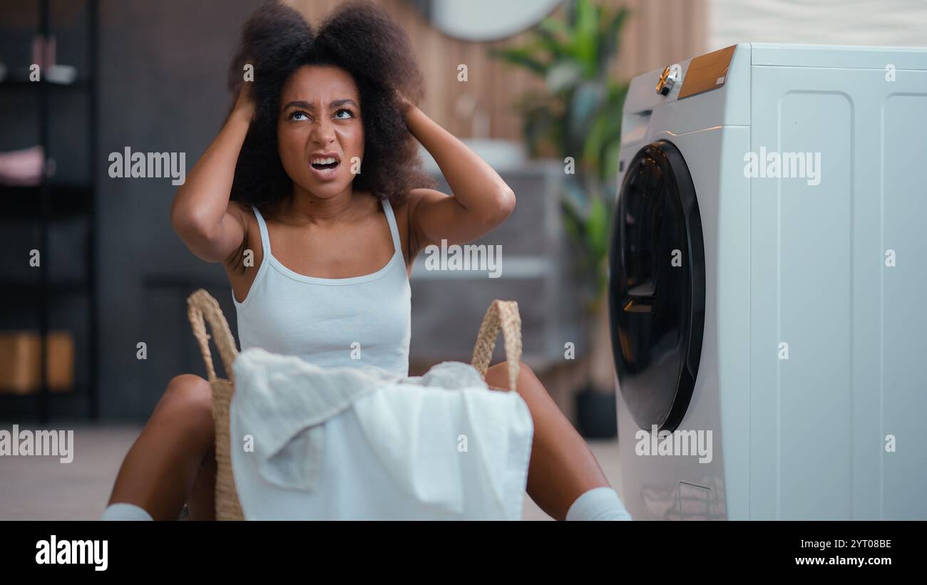 Angry sad woman upset irritated tired annoyed frustrated African ...