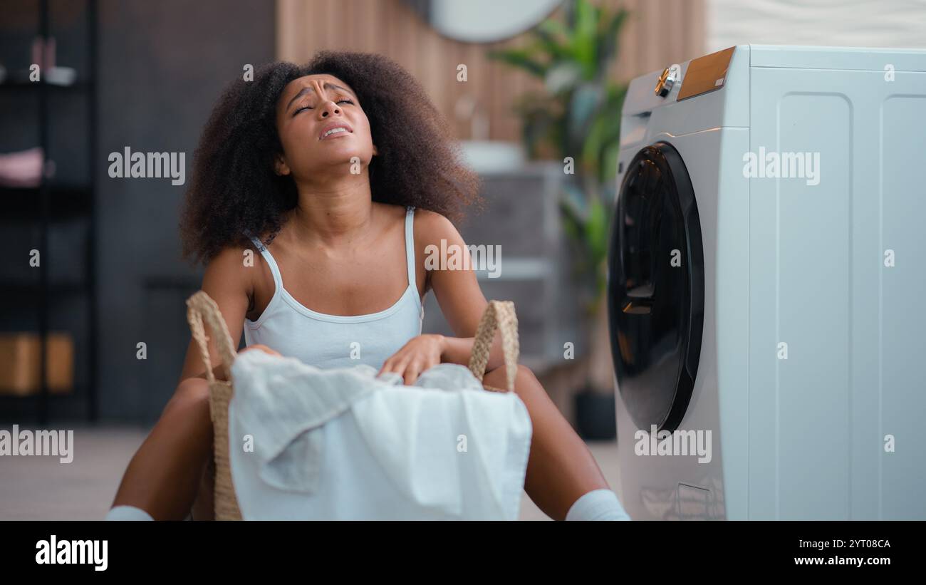 Angry sad woman upset irritated tired annoyed frustrated African ...