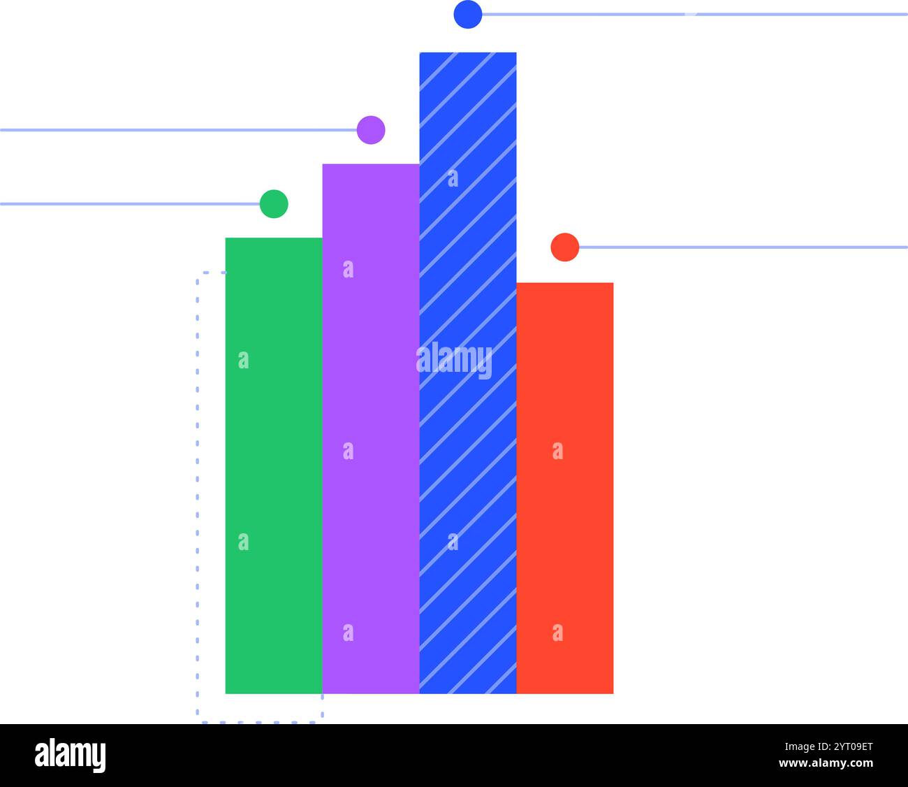 Colorful bar charts are representing positive growth trends and key ...