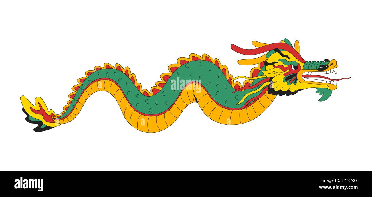 Dragon chinese new year 2D cartoon object Stock Vector Image & Art - Alamy