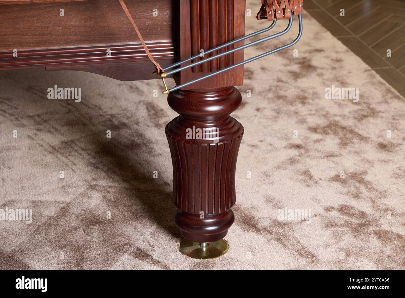 This Elegant Wooden Bed Leg is enhanced with Metal Supports for added ...