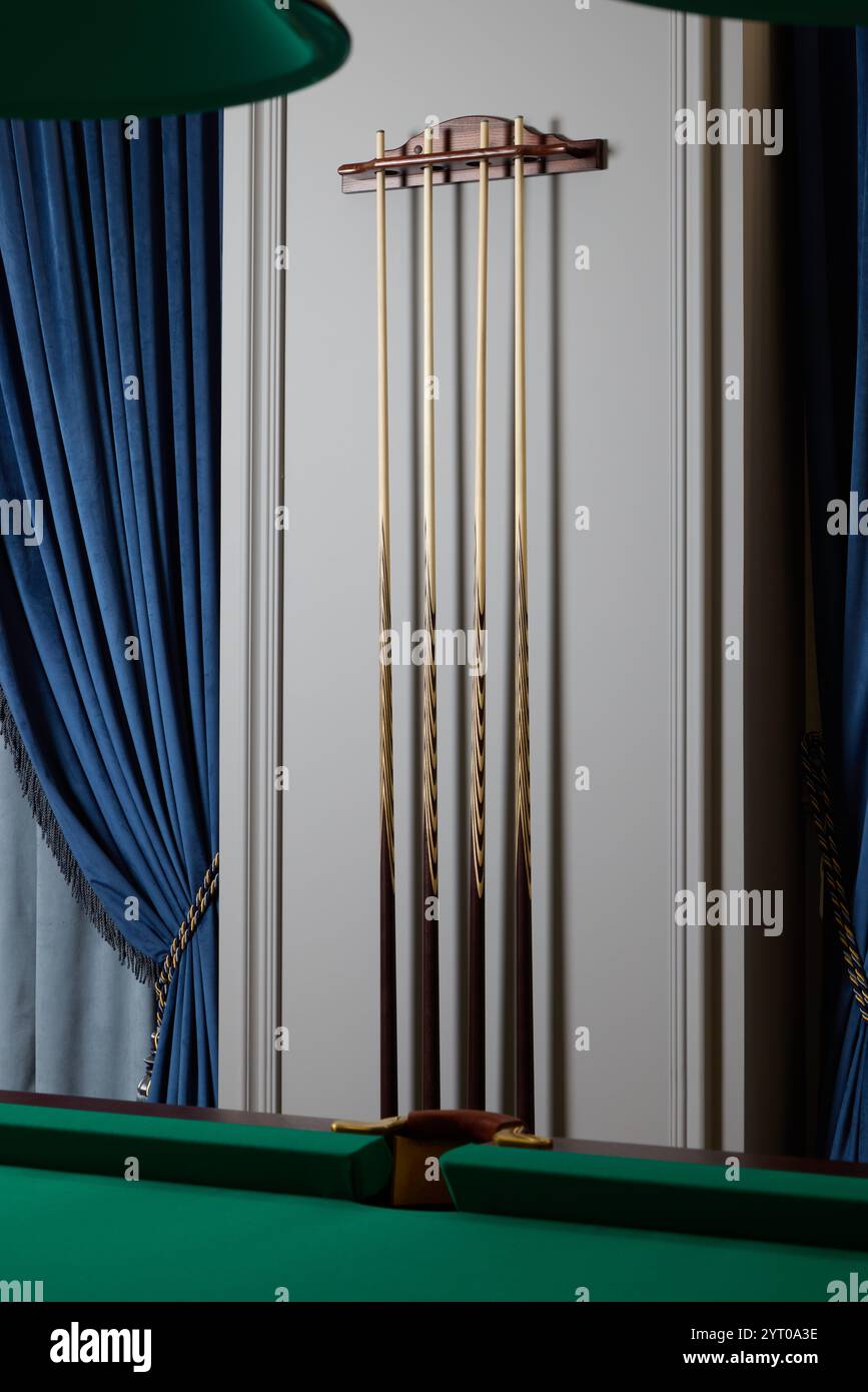 An Elegant Billiard Cue Rack enhances a Luxurious Setting that ...