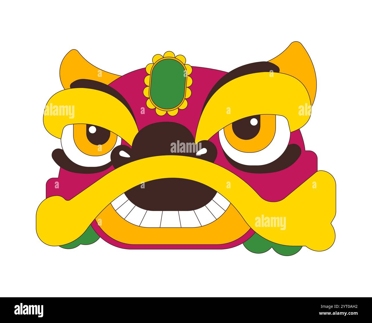Chinese lion head 2D cartoon object Stock Vector Image & Art - Alamy
