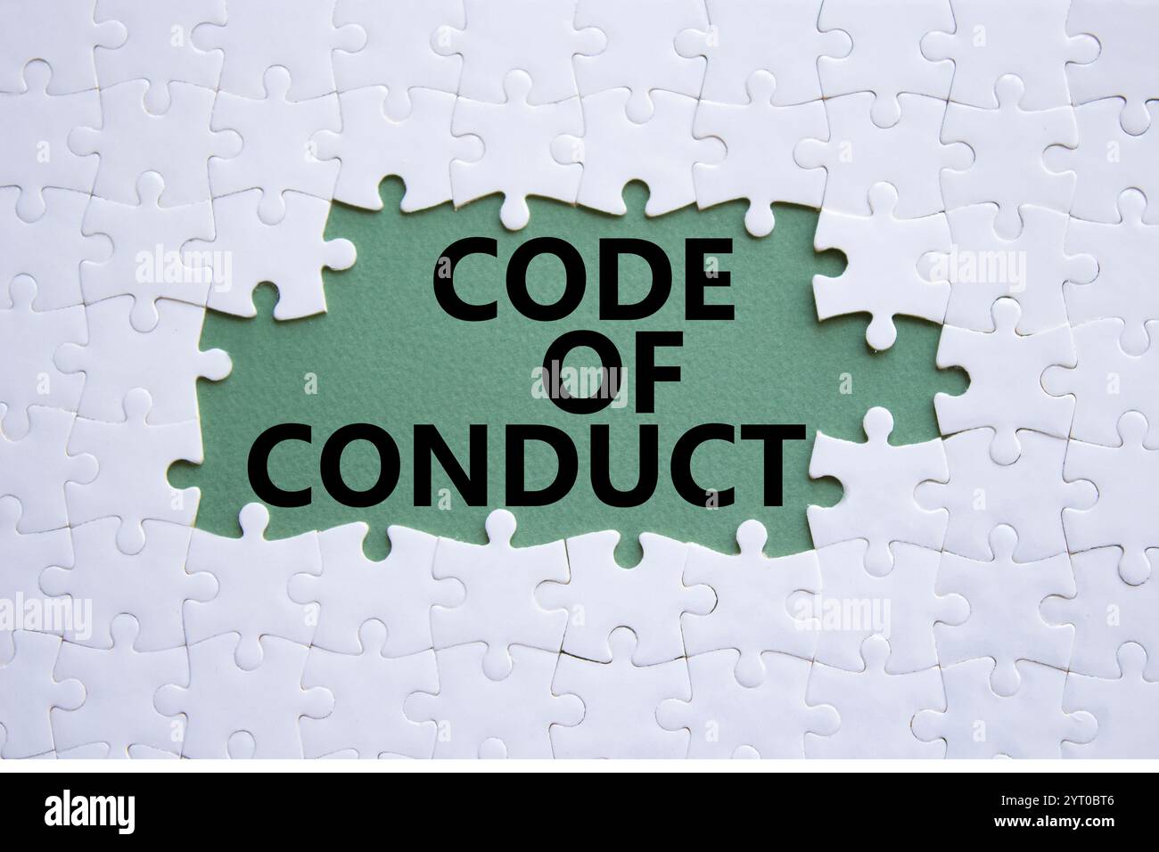 Code Of Conduct Symbol White Puzzle With Words Code Of Conduct