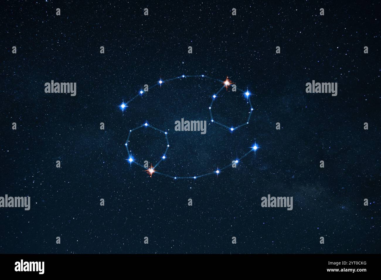 Zodiac sign cancer on the night starry sky with stars. Astrology ...
