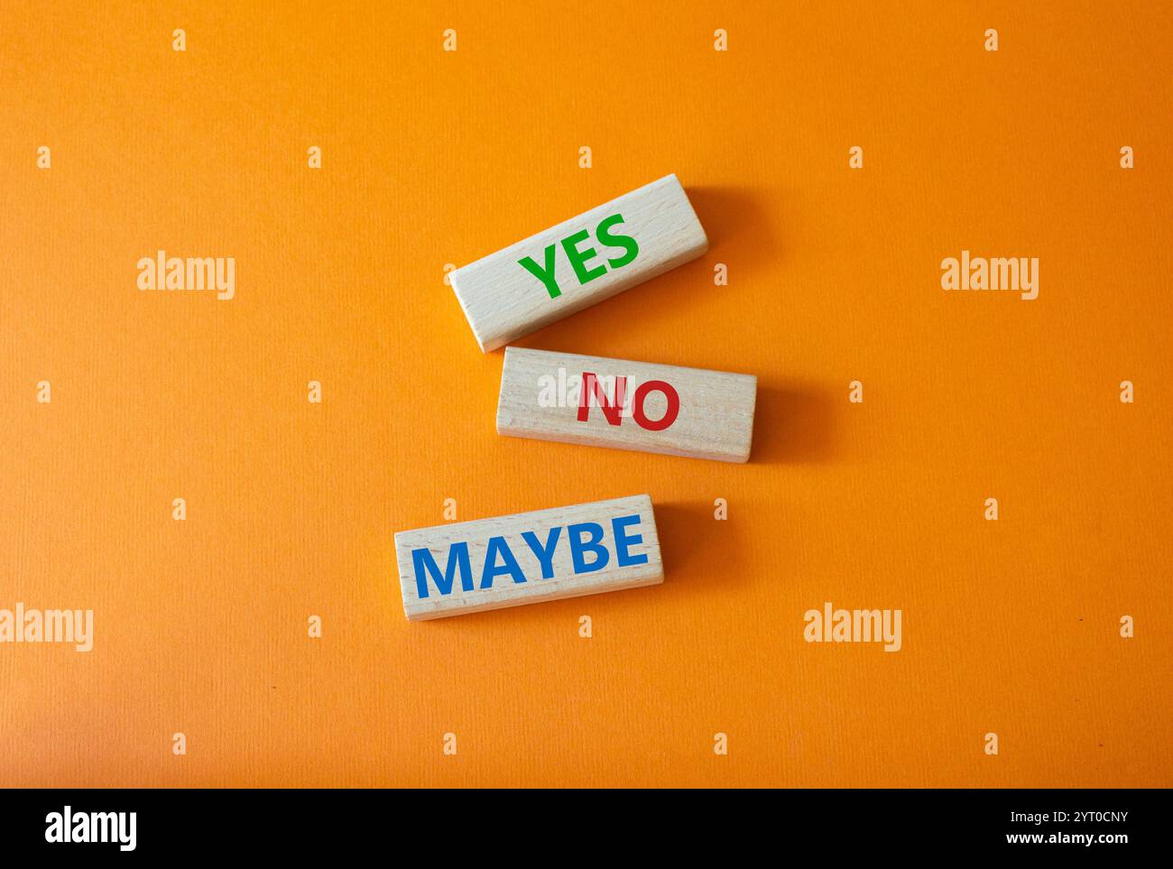 Yes No Maybe symbol. Concept word Yes No Maybe on wooden blocks ...