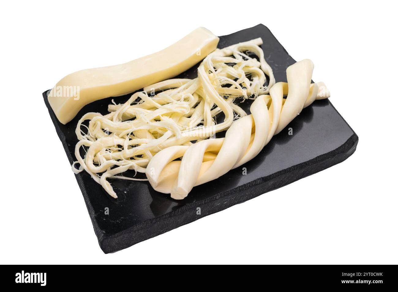 Assortiment of Traditional Caucasian Chechil white cheese isolated on ...