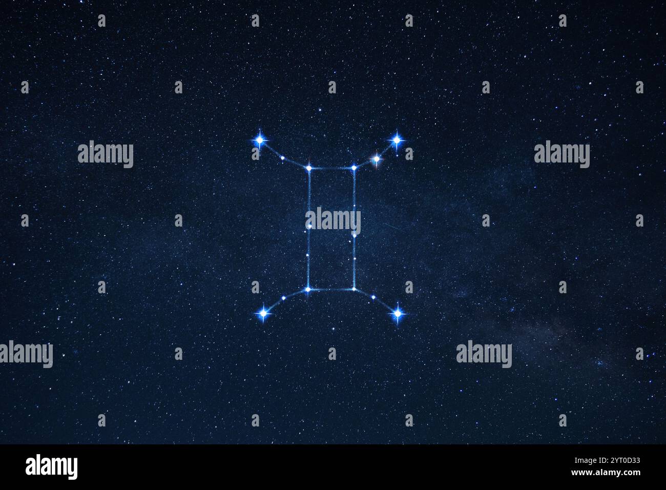 Zodiac sign twins on the starry sky with stars. Astrology, concept ...