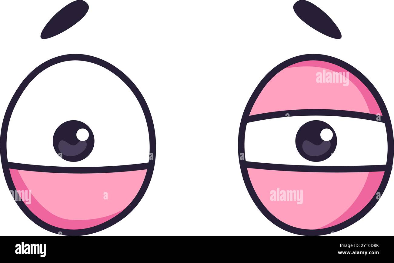 Two cartoon eyes displaying contrasting emotions, one showcasing a ...