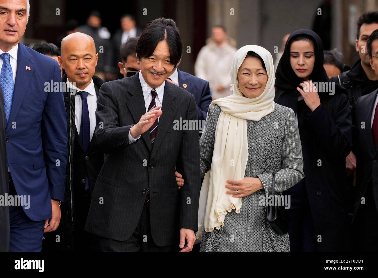 Japan's Crown Prince Akishino, center, his wife Crown Princess Kiko and ...