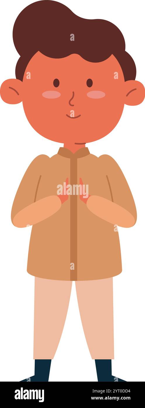 muslim cute boy character Stock Vector Image & Art - Alamy