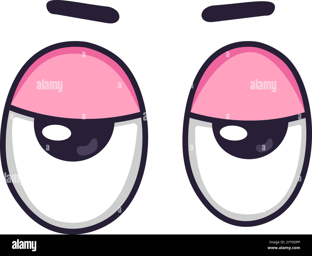 Cartoon eyes expressing annoyance and skepticism, featuring pink ...