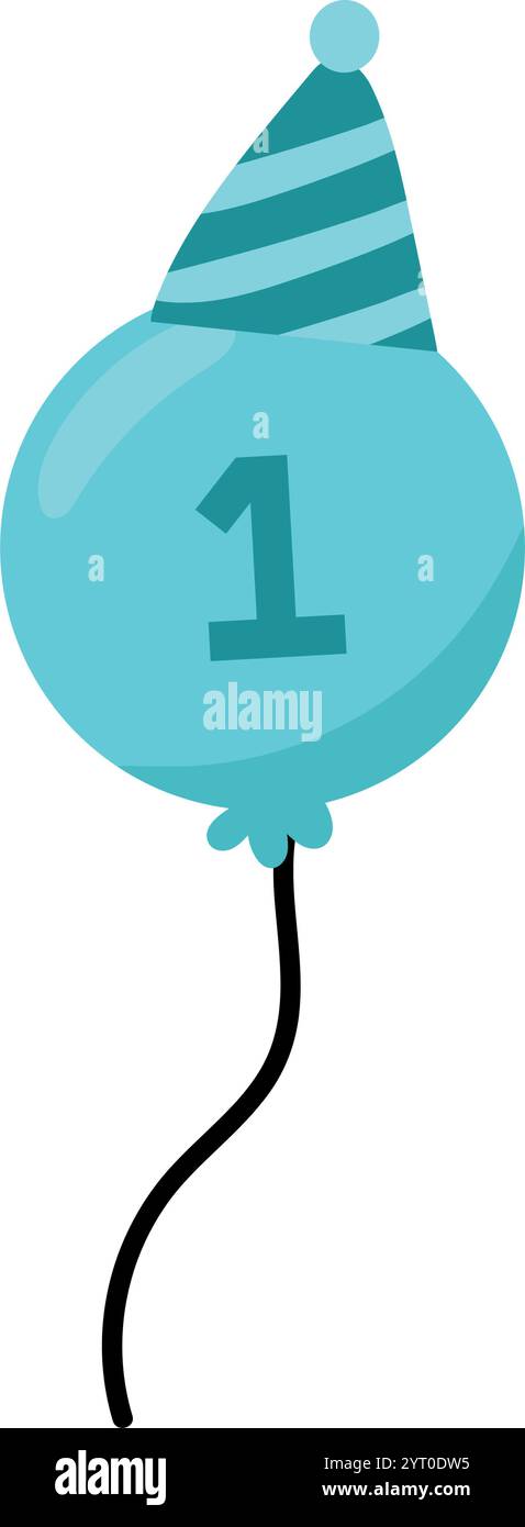 first birthday blue balloon Stock Vector Image & Art - Alamy