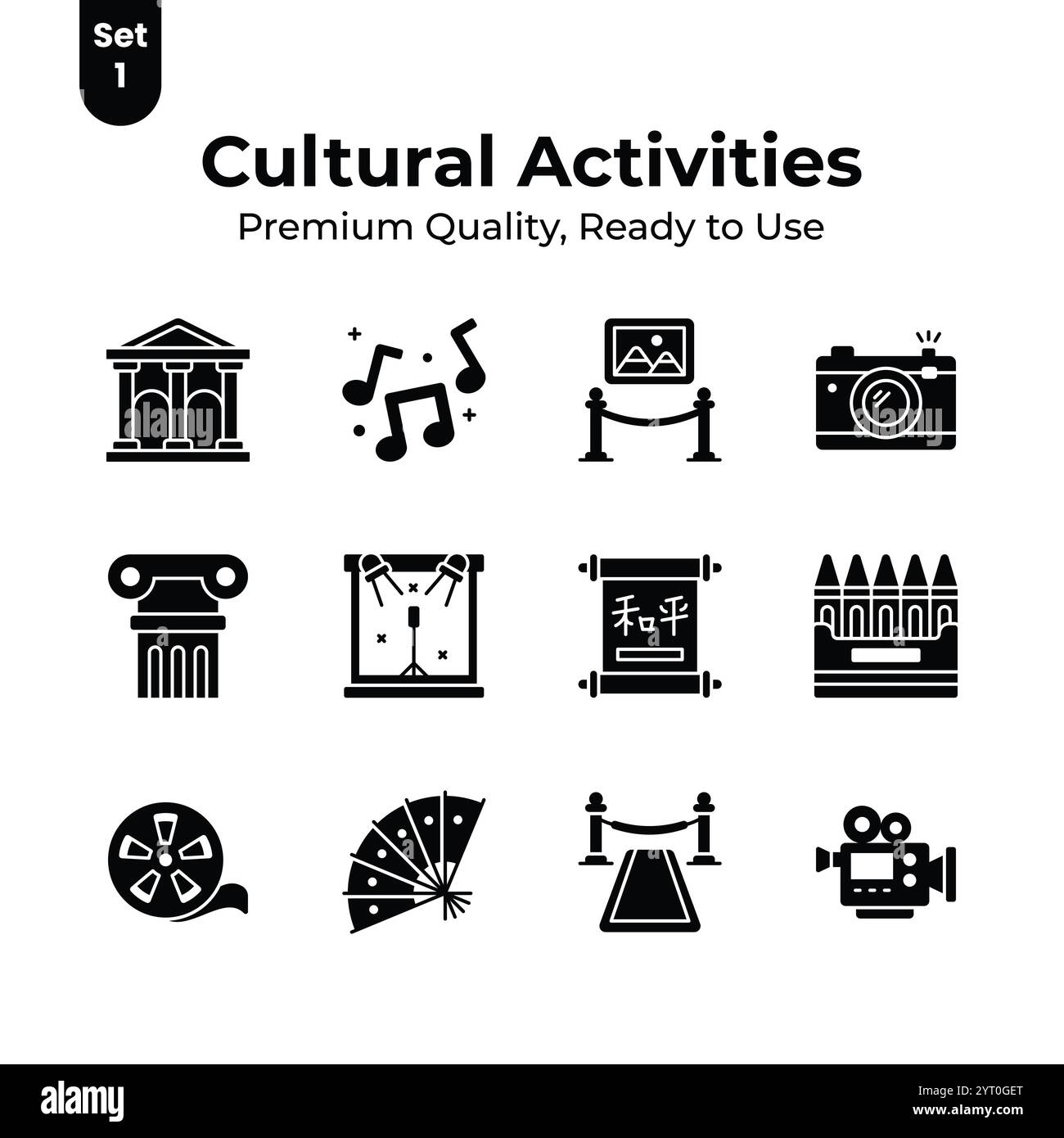 Grab this creatively designed cultural activities icons set, ready to ...