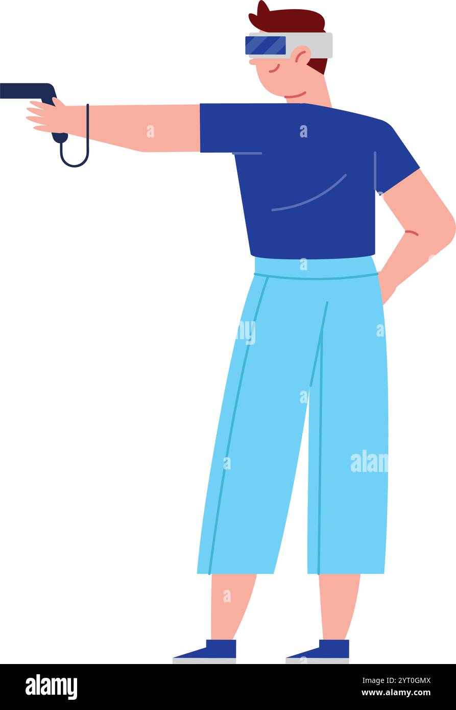 vr game player with headset Stock Vector Image & Art - Alamy