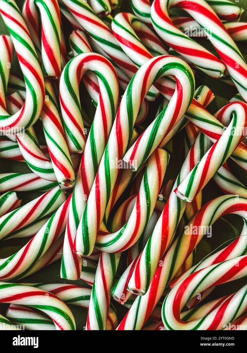 Candy cane, Christmas food flat lay, holiday backgrounds Stock Photo ...
