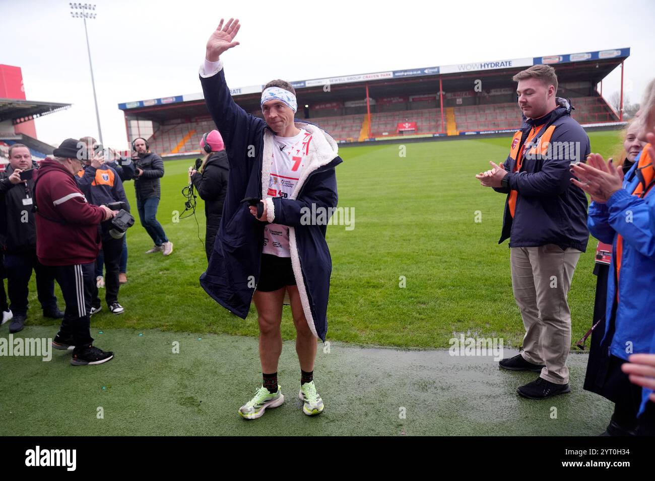 Kevin Sinfield after finishing his run at Craven Park on day five of ...